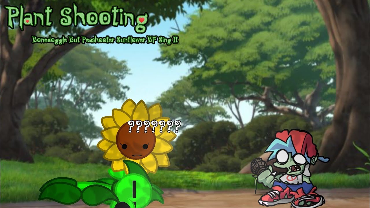 FNF - Bonedoggle But Peashooter Sunflower BF Sing It - YouTube