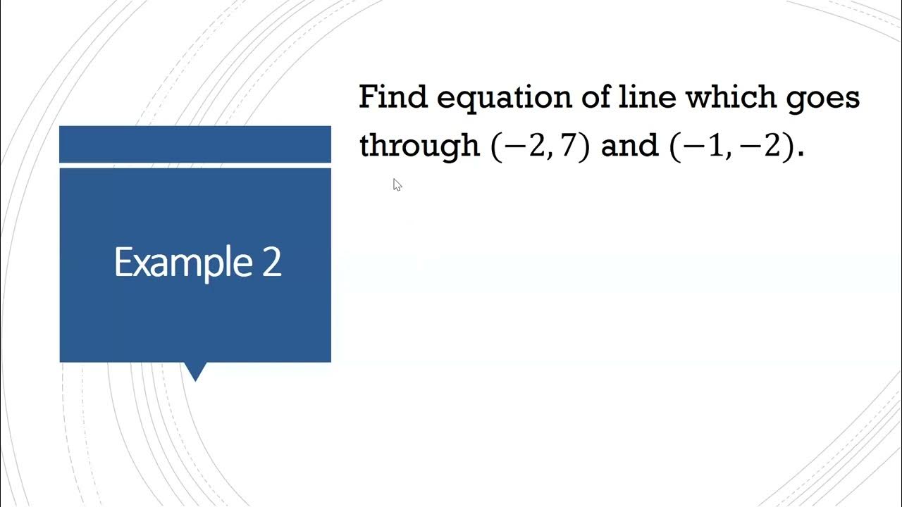 Finding the equation of a line using two points. - YouTube