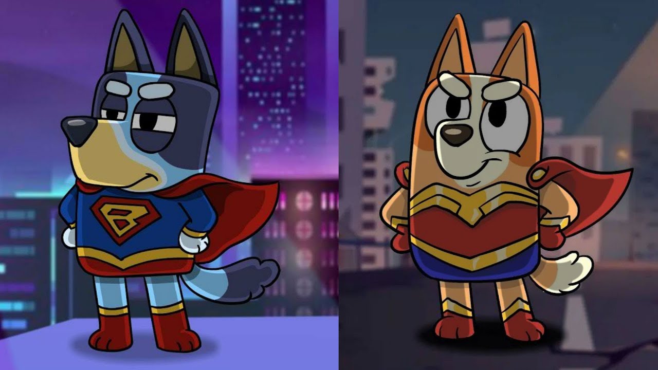 Superhero Bluey and Bongo | Drawing Process - YouTube