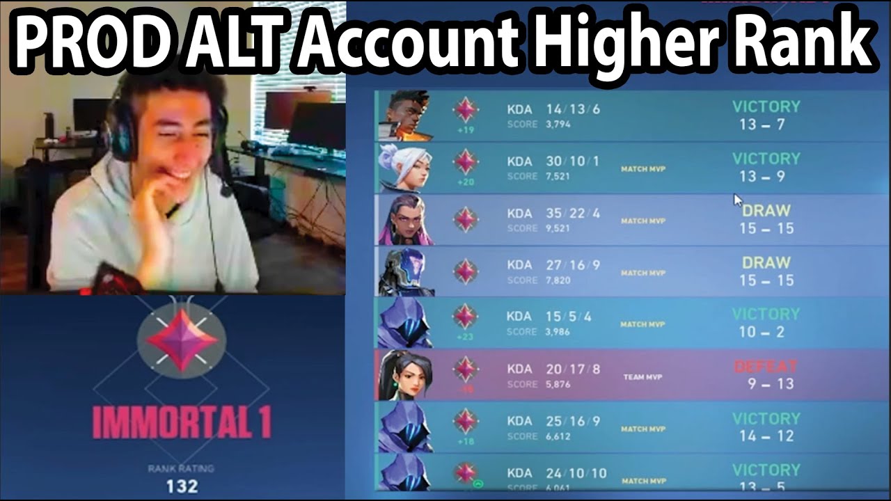 Subroza on PROD's ALT Account has Higher Rank than MAIN Account - YouTube