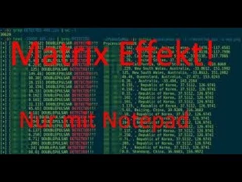 Matrix Effekt nur mit Notepad erstellen! - YouTube