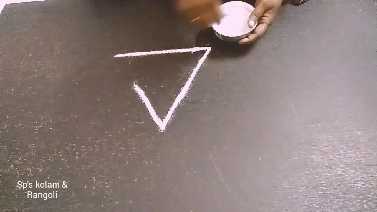creative freehand rangoli & kolam designs || small Triangle rangoli ...