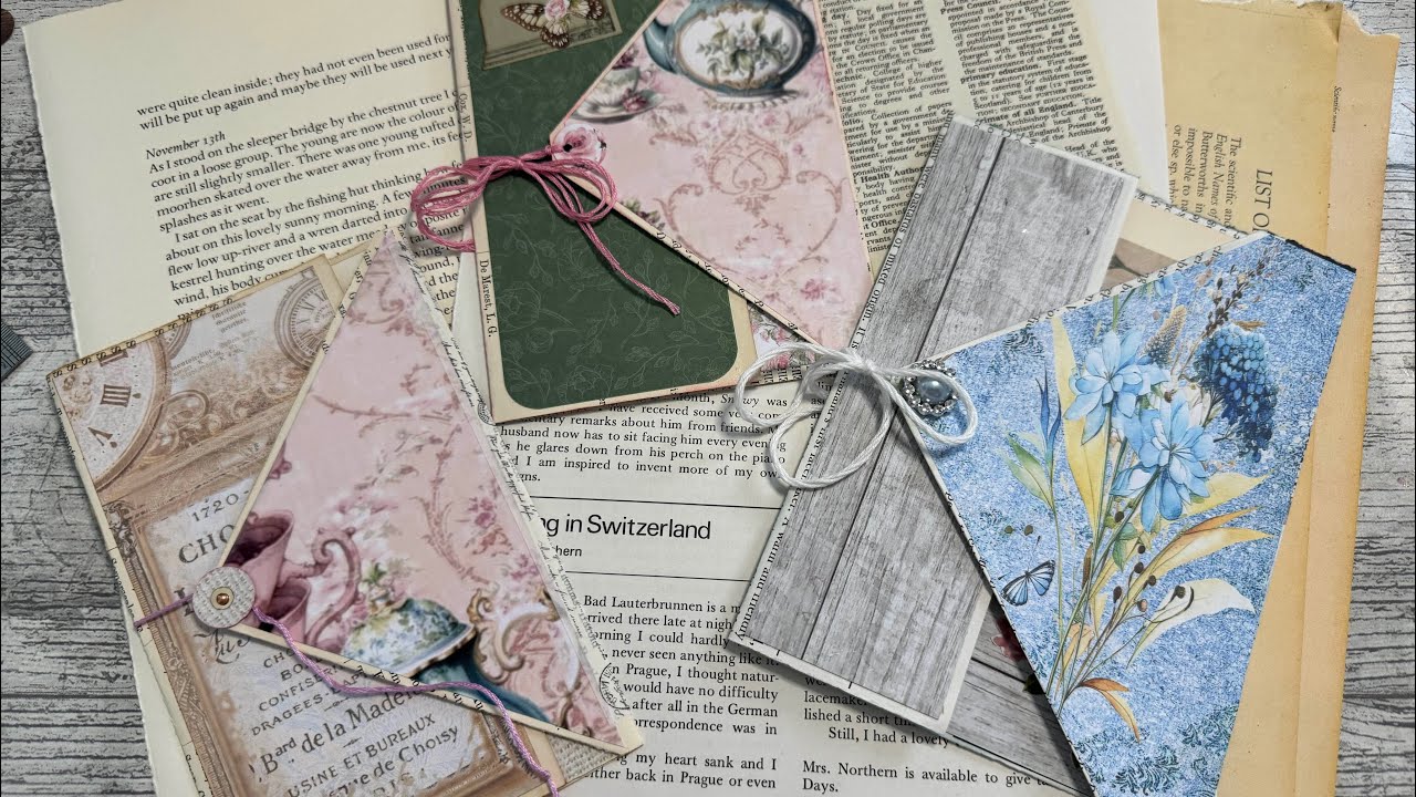 Boring book page to beautiful ephemera. Hidden pocket wraparounds - YouTube