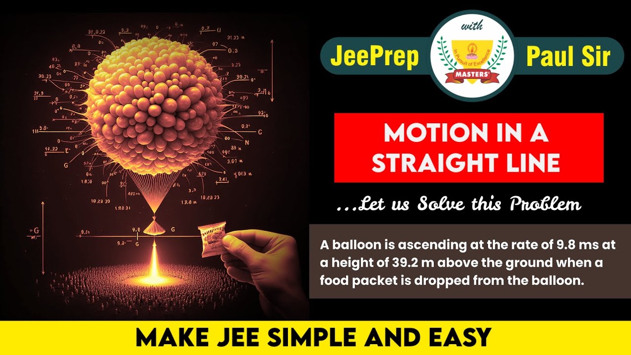 A Ballon is ascending at the rate of 9.8ms at a height of 39.2m above ...