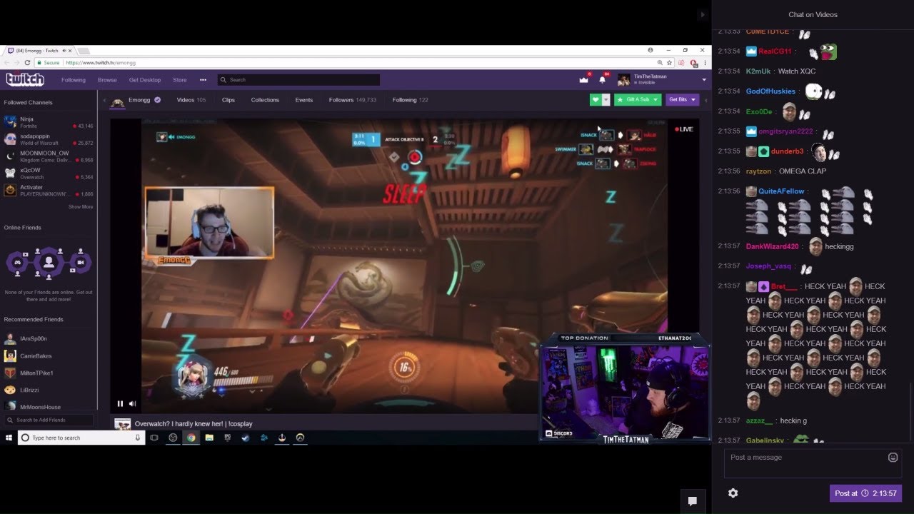 Timthetatman Checks Out Emongg's Stream - YouTube