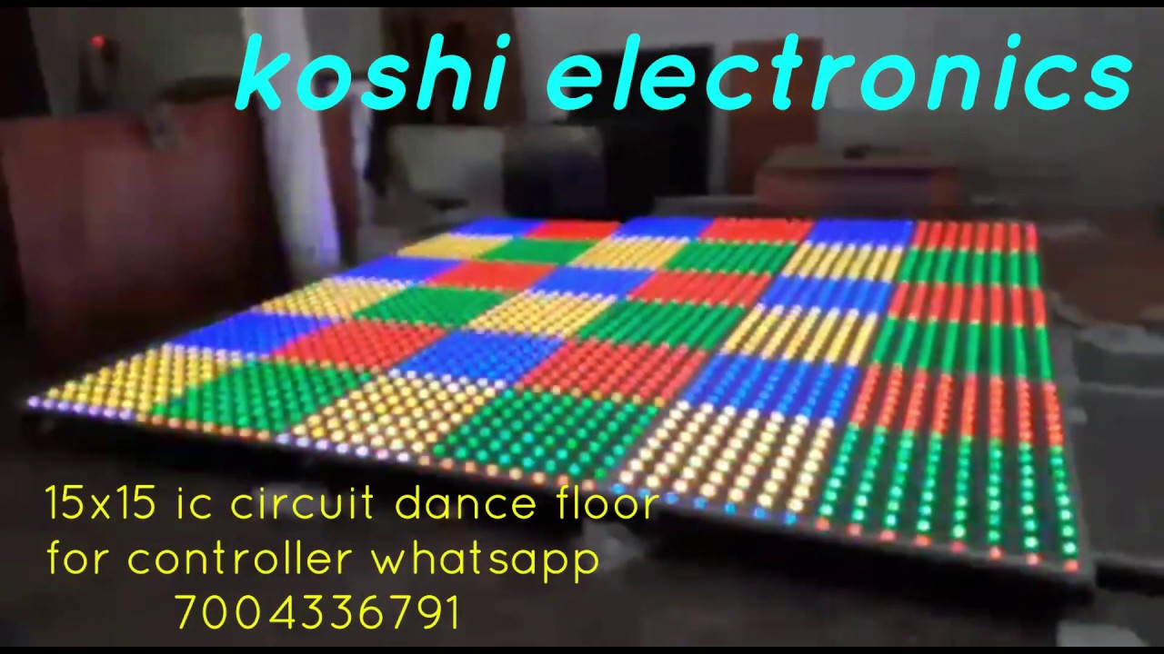 IC circuit dance floor 15x15 led matrix per panel - YouTube