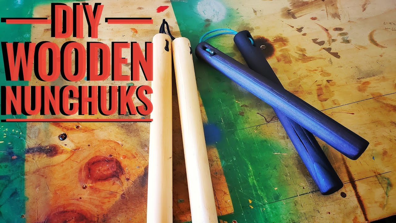 DIY wooden nunchuks //how to make nunchaku / Shou sugi ban - YouTube