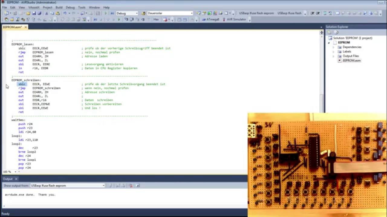 Assembler Programmierung AVR EEPROM - YouTube