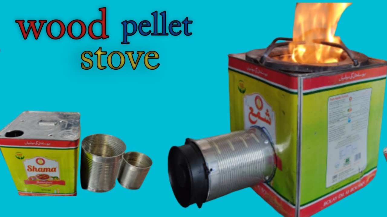 How to make wood pellet stove at home with OIL CAN || Diy wood stove ...