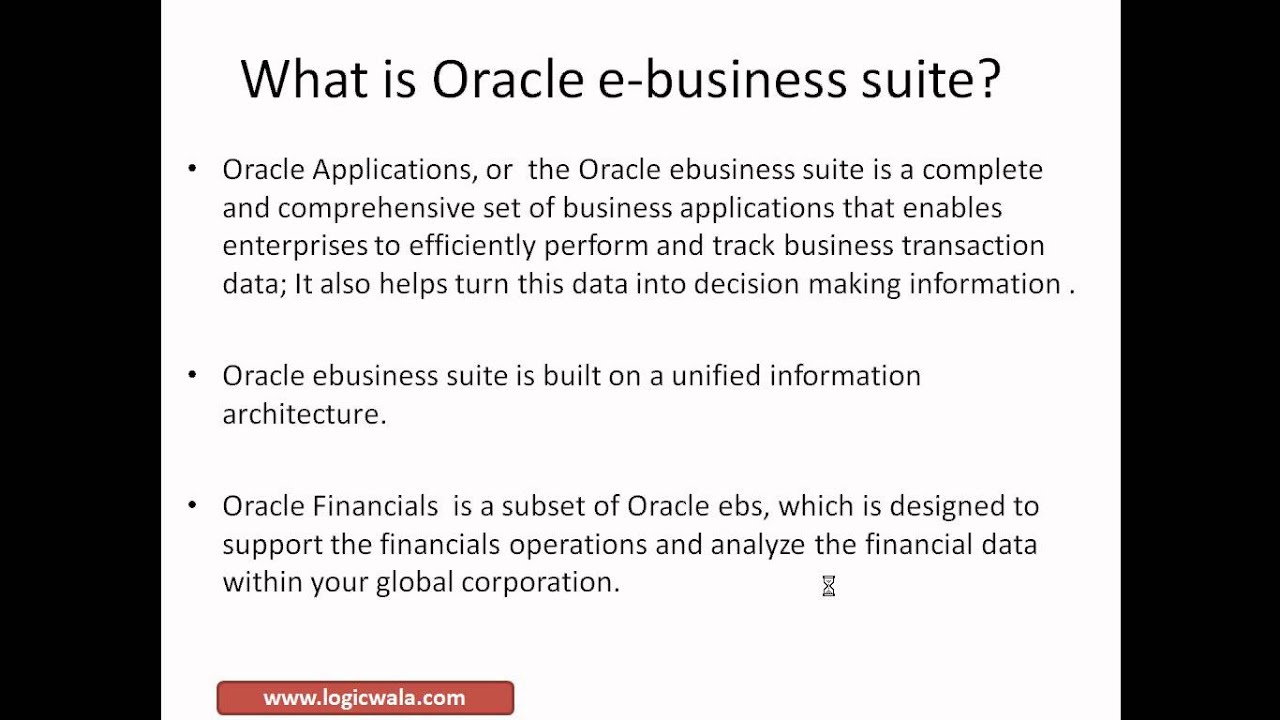 Oracle Financials 11i/R12 Training - Intro 2 - YouTube
