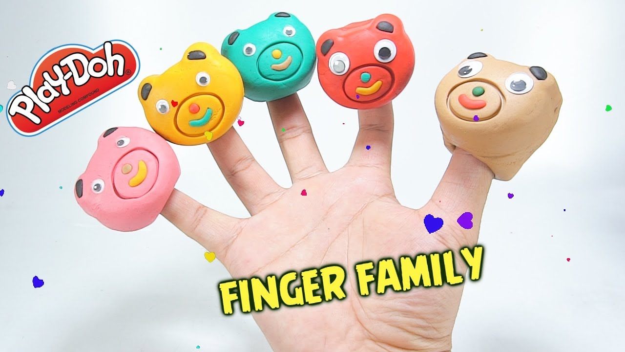 Finger Family Song with Play Doh Bears Learning Colors For Kids - YouTube