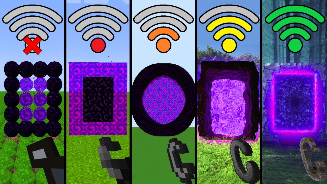 nether portals with different Wi-Fi in Minecraft - YouTube