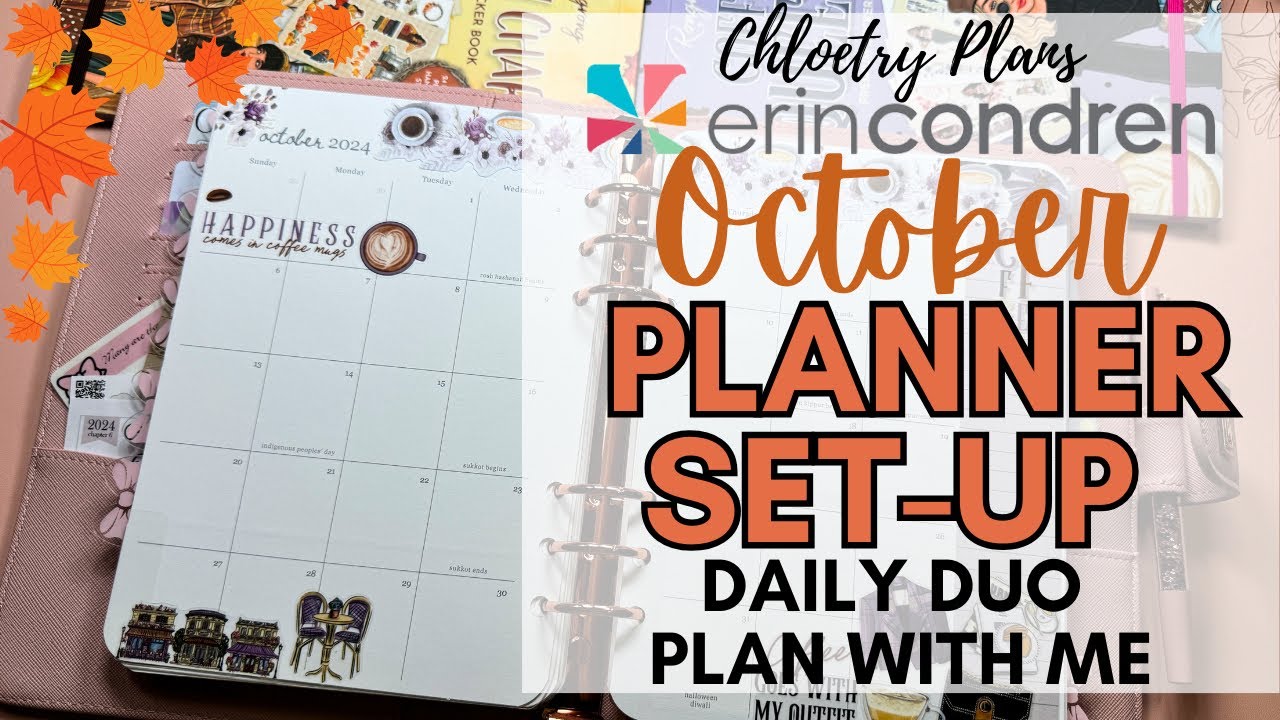 October Planner Set-Up | Erin Condren Daily Duo - YouTube