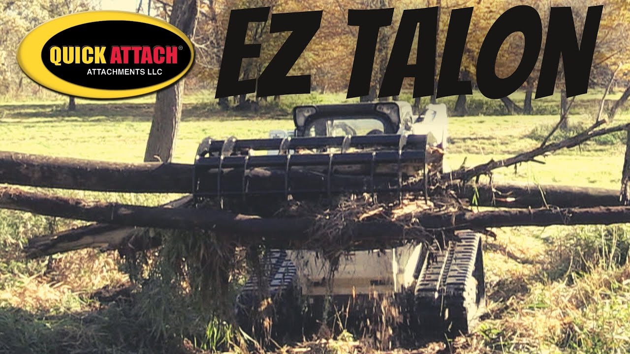 EZ Talon™ Utility Log, Brush & Rock Grapple by Quick Attach® - YouTube