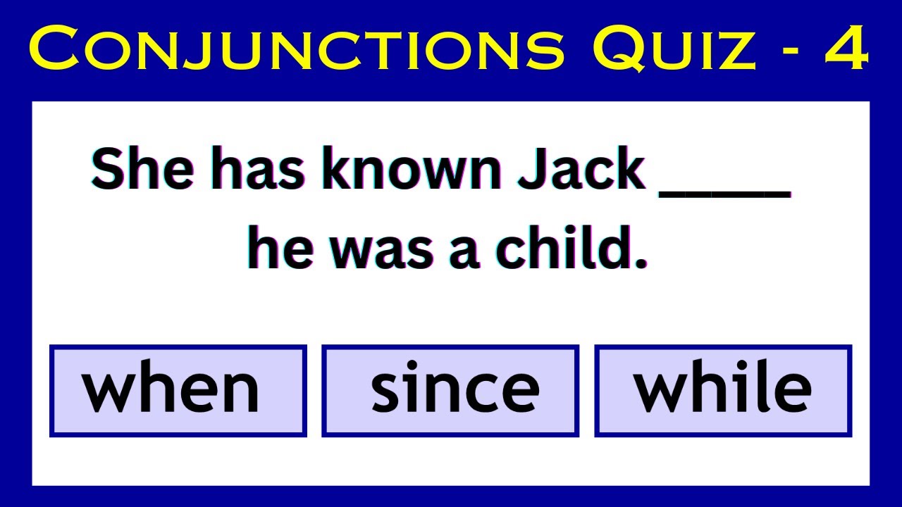 Improve your English with Conjunctions Quiz | Grammar Test #grammartest ...