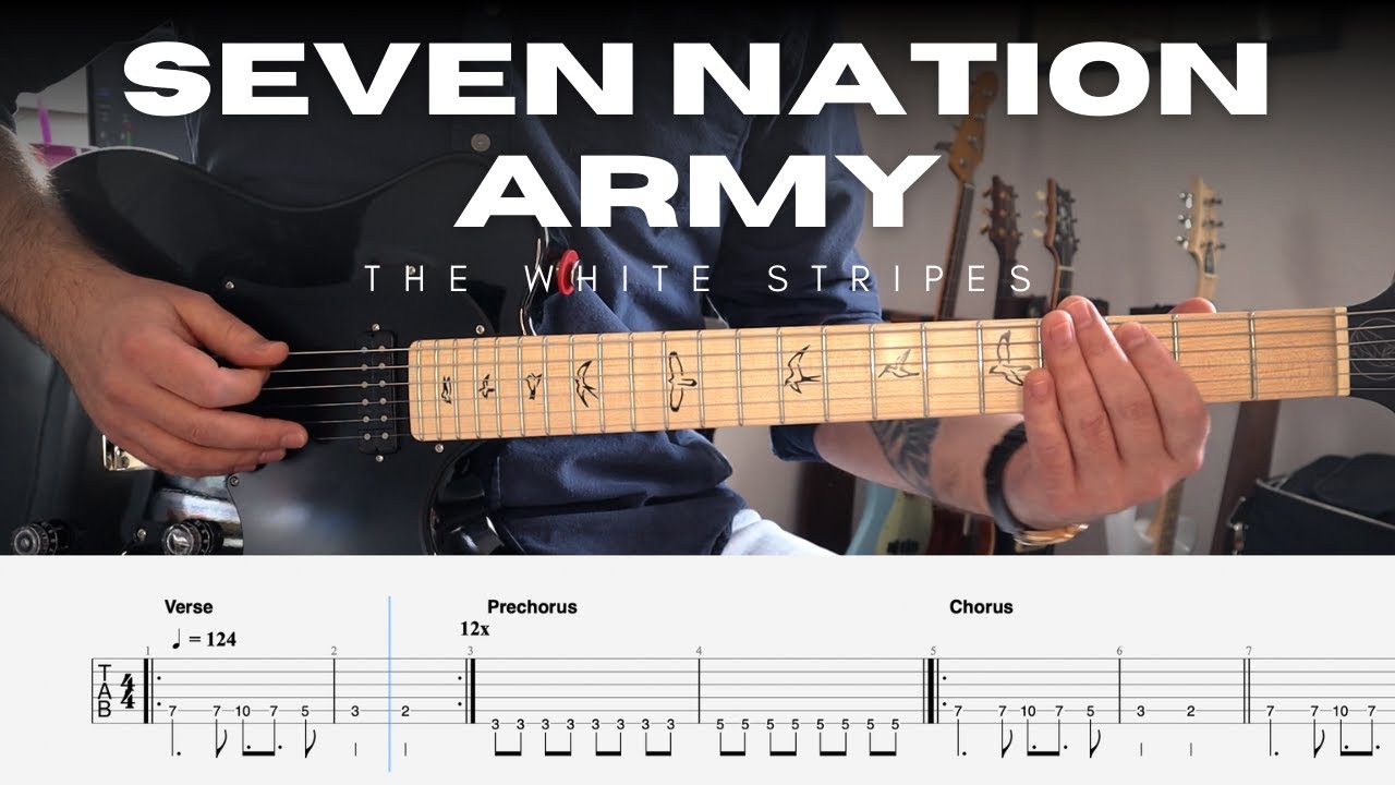 The White Stripes - Seven Nation Army Guitar Cover w/ Tab (Level 1 ...