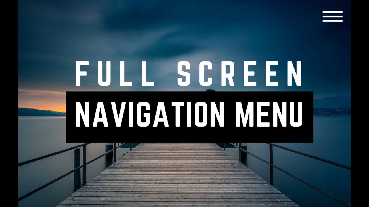 Animated Full Screen Navigation Menu Using Html Css And Javascript 6302