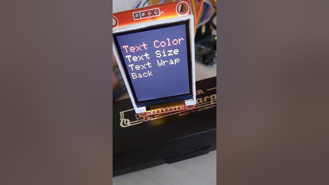 Arduino and Mini TFT Screen - Menus - YouTube
