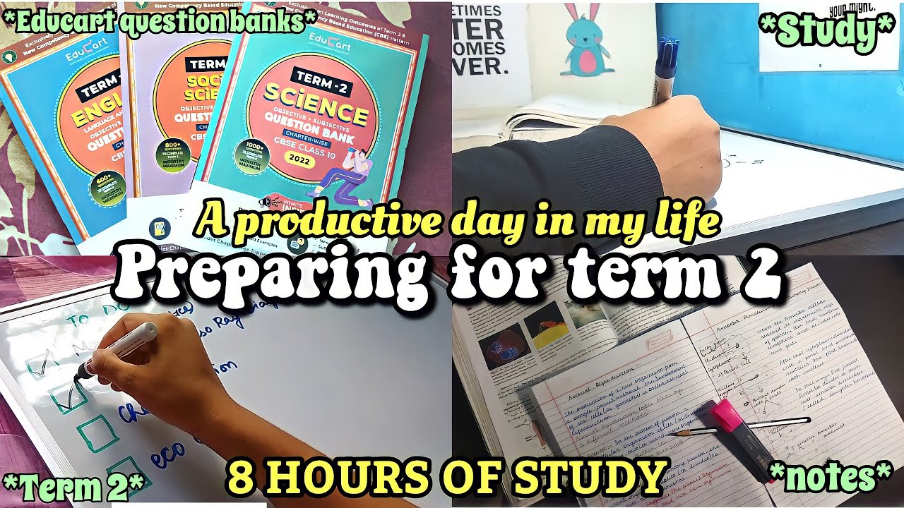 📚Studying 8 hours for term 2 | preparing for term 2 | study vlog class ...