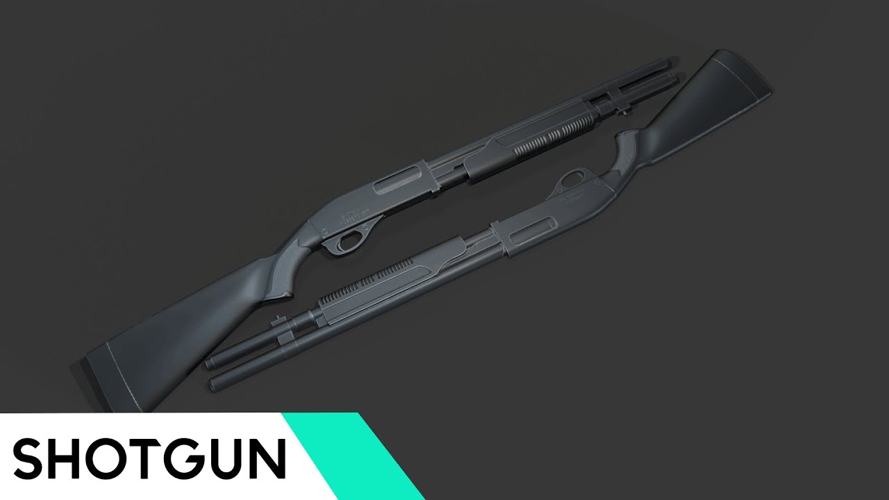 Modeling and Texturing ShotGun 3ds max Part - 1 - YouTube