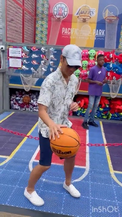I made the shot at the carnival basketball game at the Santa Monica Pier - YouTube