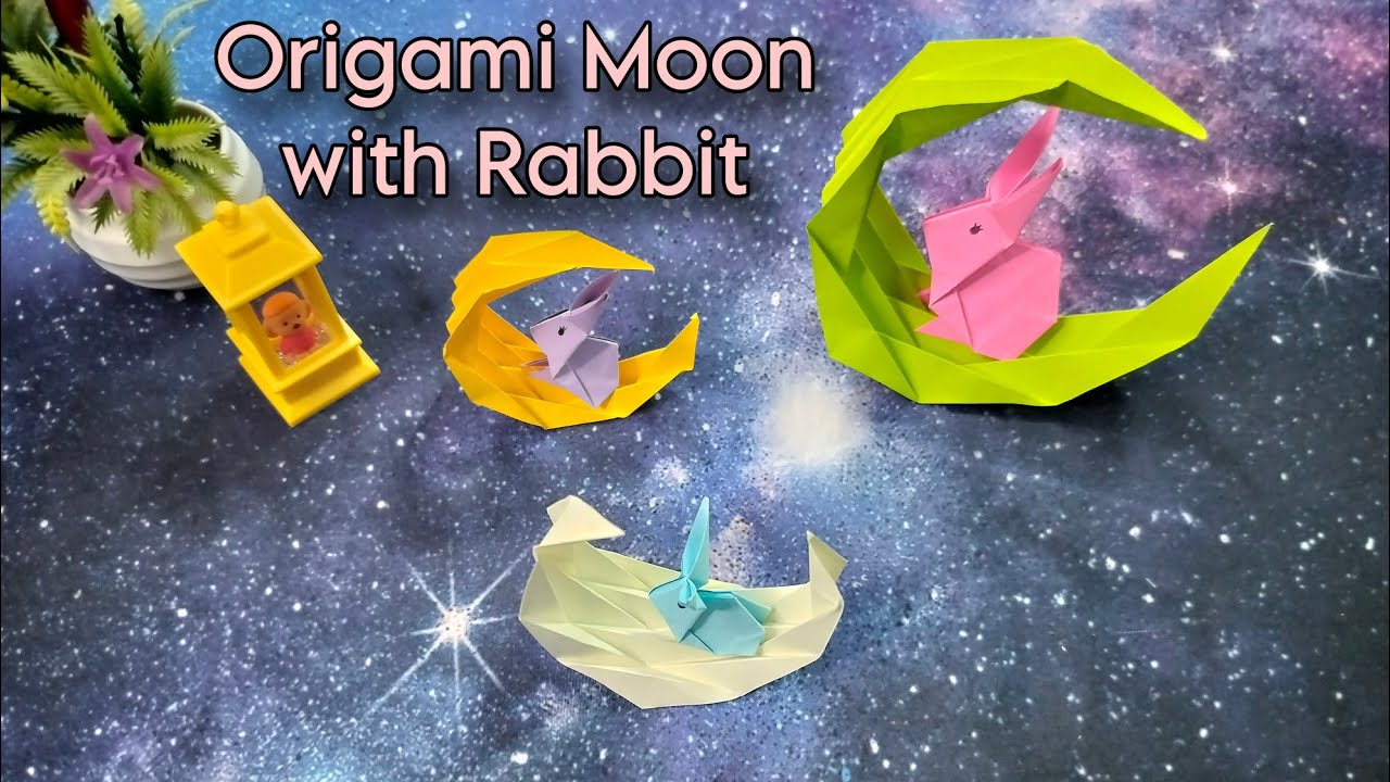 How to make Paper Moon with Rabbit / Moon DIY - YouTube