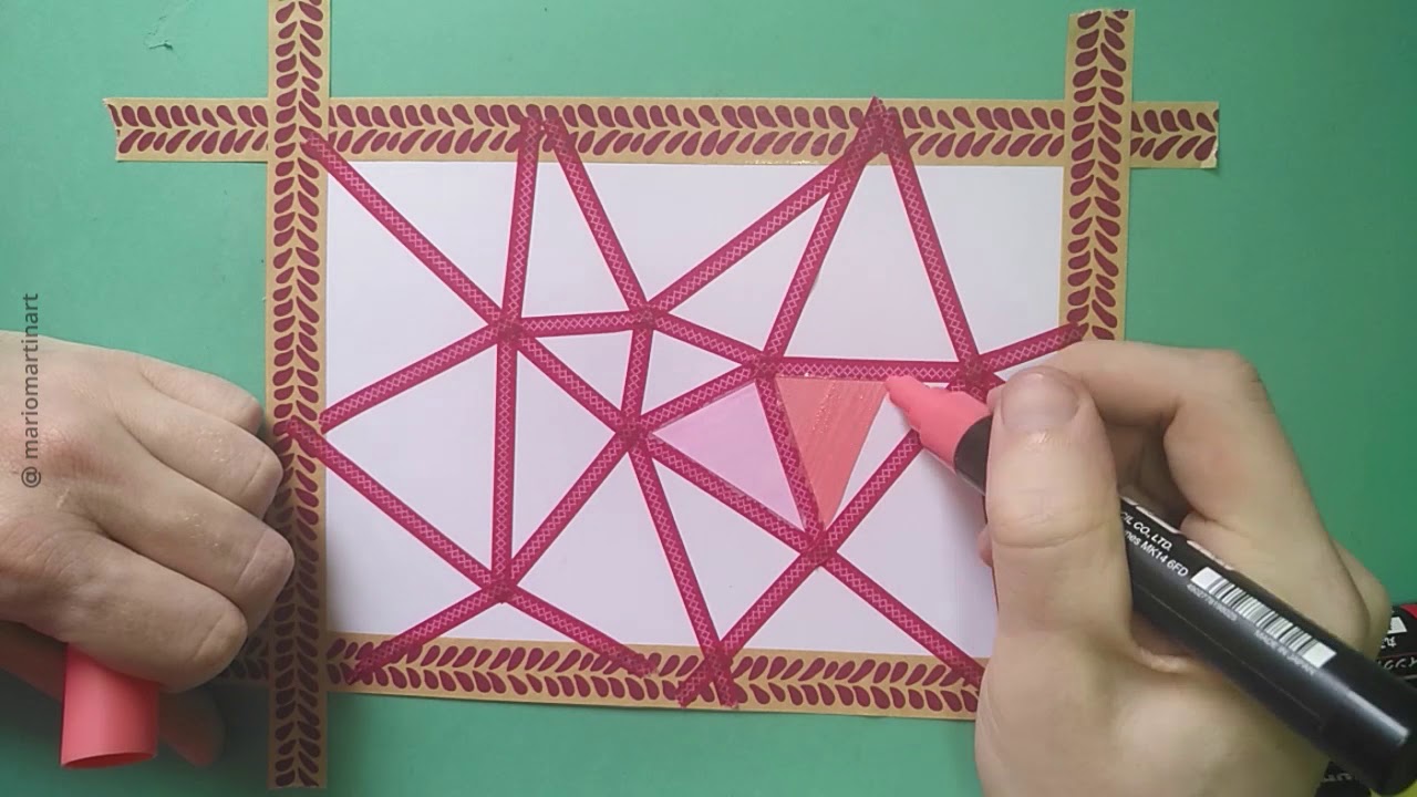 Geometric Pattern with Washi Tape | Satisfying Art Timelapse - YouTube