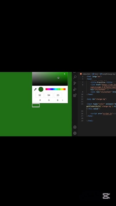 Interactive Color Picker using HTML & JavaScript! #shorts #youtubeshorts - YouTube