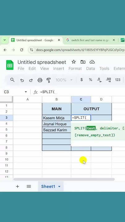 Switch first and last name in google sheets. #Switch #first and #last #name in #googlesheets ...