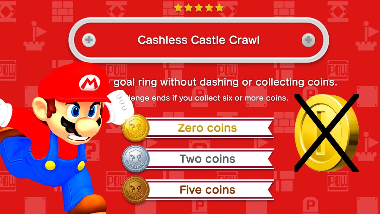 New Super Mario Bros. U Deluxe 🌼 Cashless Castle Crawl 🌼 All Challenges ...