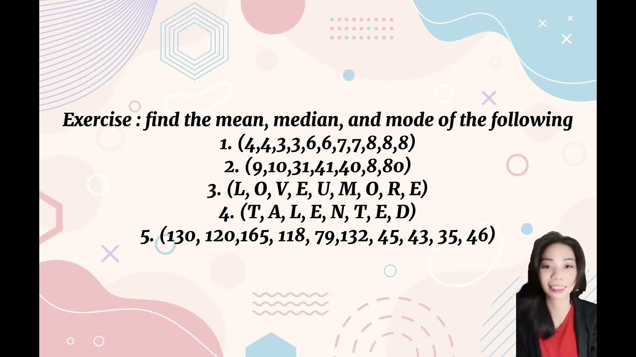 topic: mean, median, and mode (group and ungroup data) - YouTube