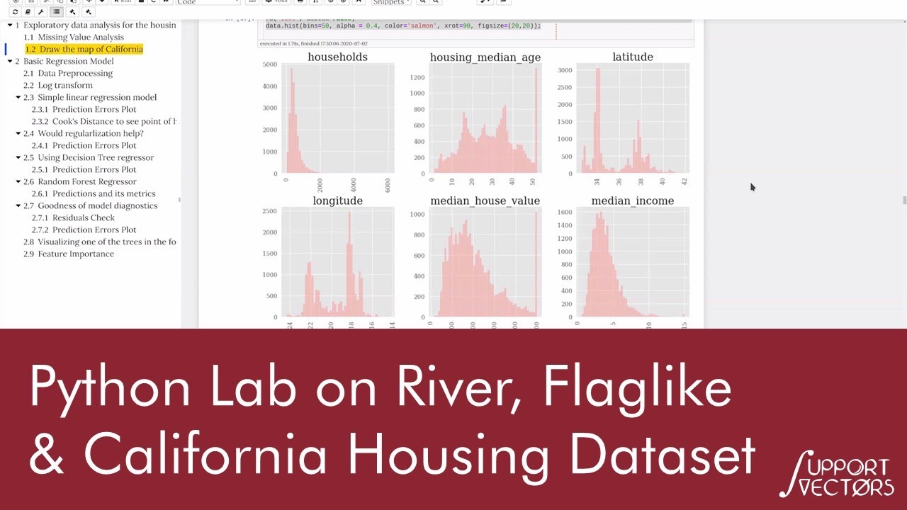 Pyhton Lab on River, Flaglike and California Housing Dataset. - YouTube