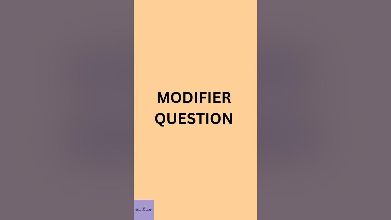 Modifier Question| CPC Examination| Medical Coding and Billing - YouTube