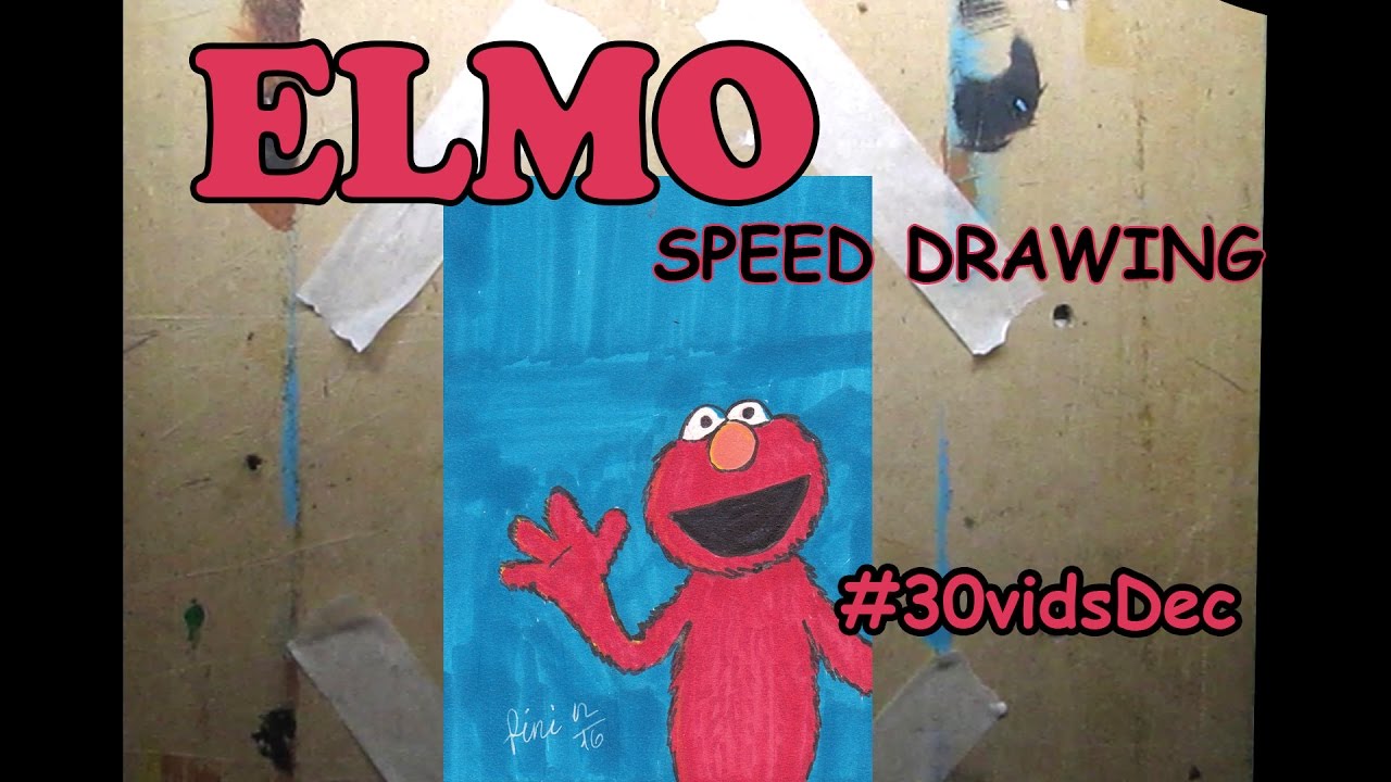 8. ELMO (SESAME STREET) - speed drawing #30vidsDec - YouTube