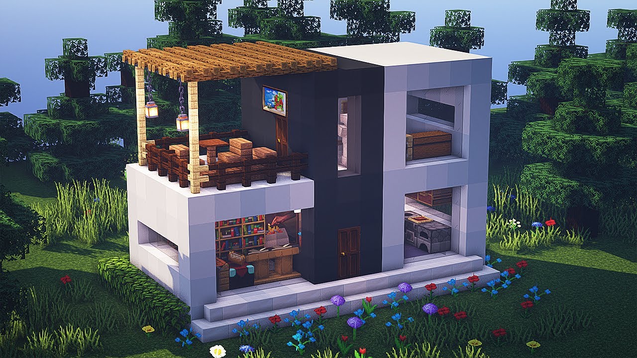 Minecraft Basit Ev Yapımı | Minecraft Modern Ev Yapımı | Minecraft Ev ...
