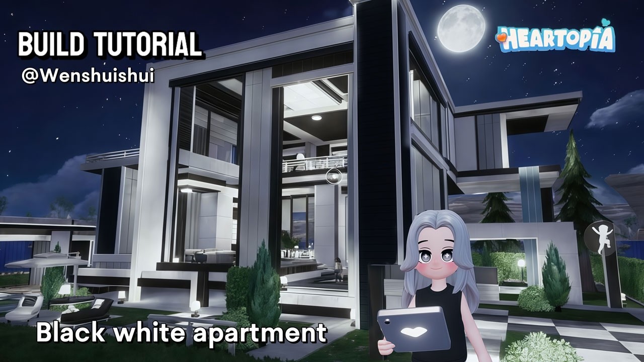 Easy Black & White Artist Apartment in Heartopia | Tutorial - YouTube
