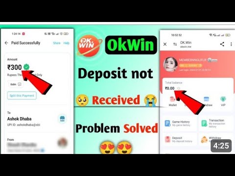 OkWin deposit problem Solved | OkWin deposit not received problem ...