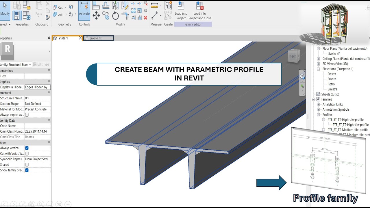 How to create new beam family with nested profile family in Revit ...