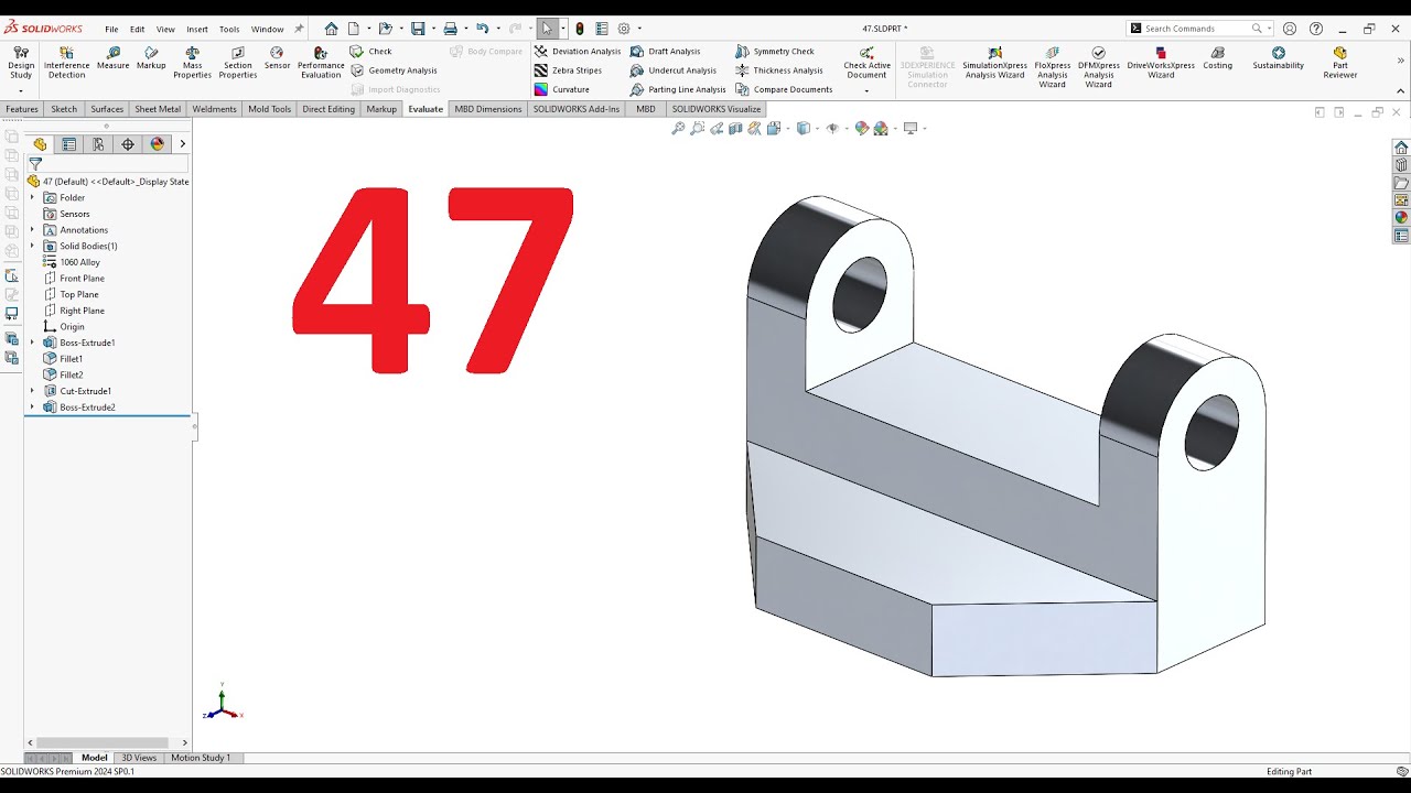 تمارين علي سوليدووركس 2024 || تمرين رقم 47- Solidworks Exercise 47 ...