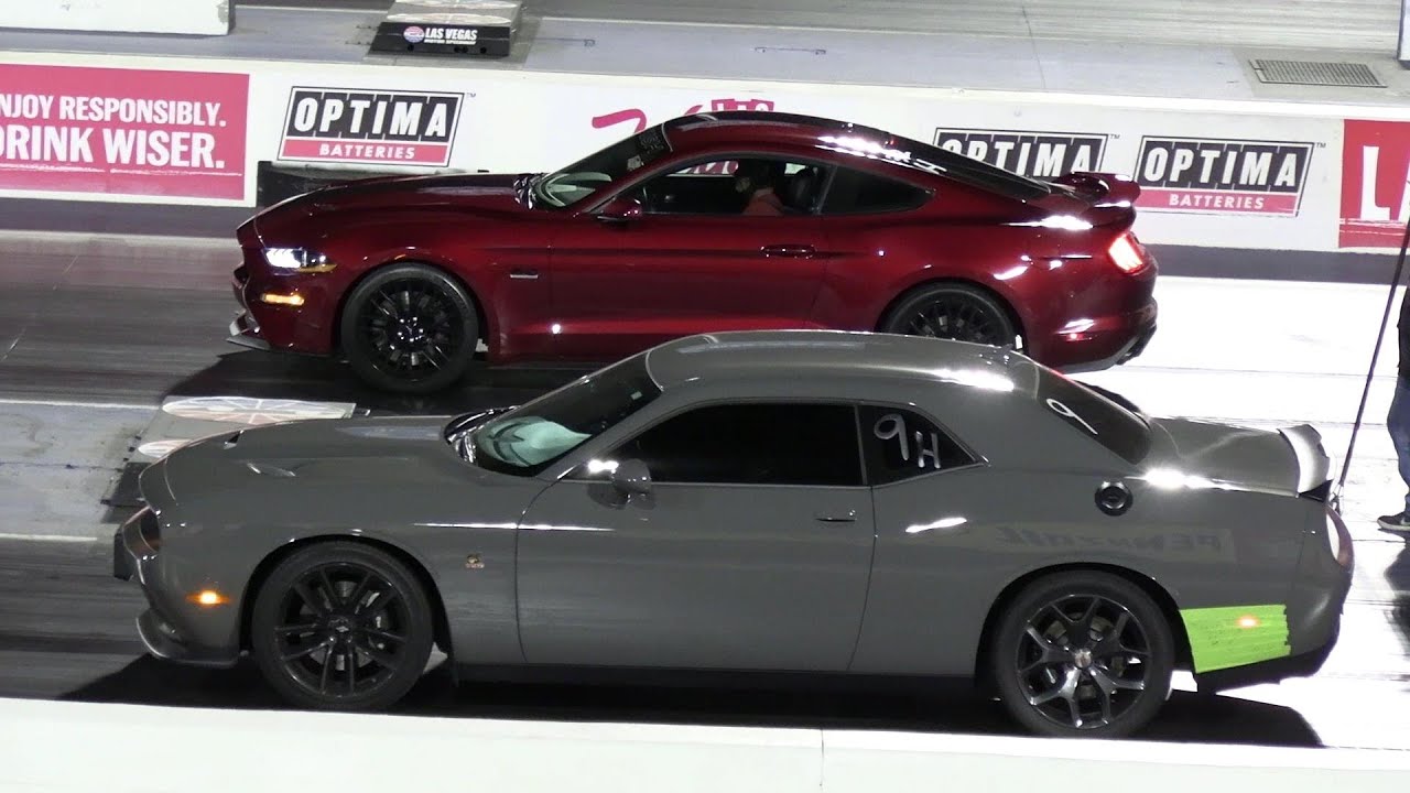 2019 Scat Pack vs Mustang GT vs Hellcat vs Tesla - drag racing - YouTube