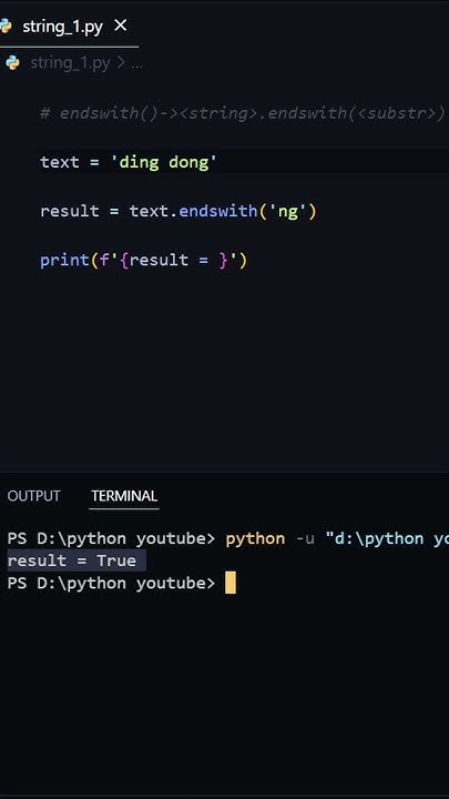 Endswith String Method Day 947 Of String Methods Coding Python Pythonprogramming Youtube 