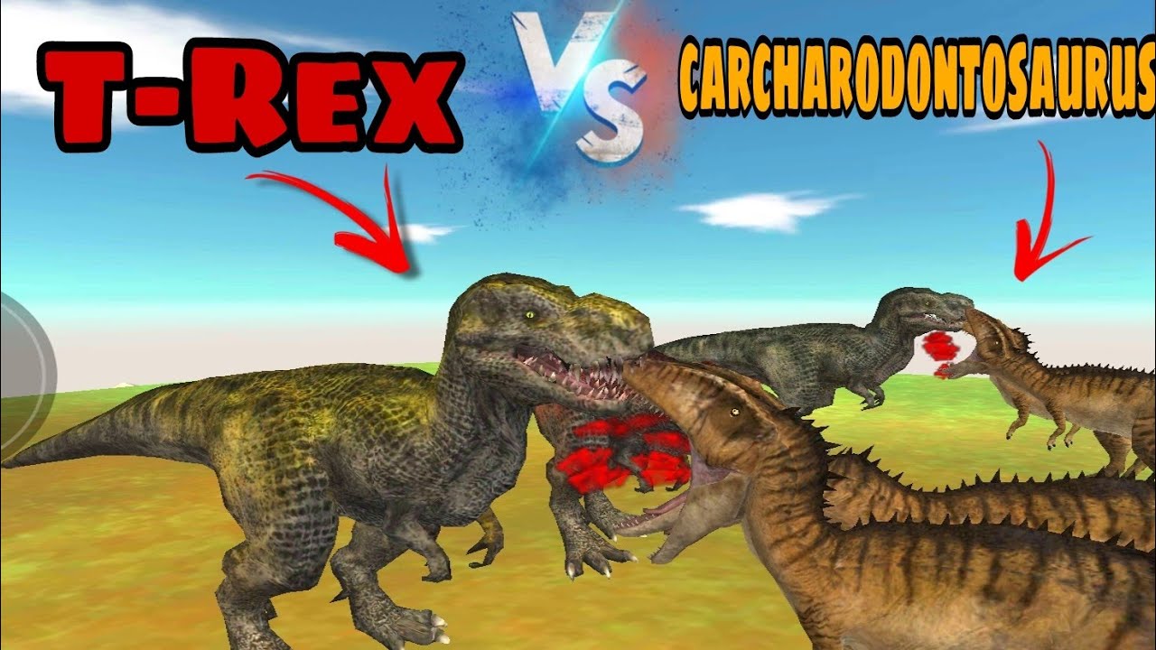 Carcharodontosaurus vs T-Rex / Arbs / Animal Revolt Battle Simulator🥵🔥 ...