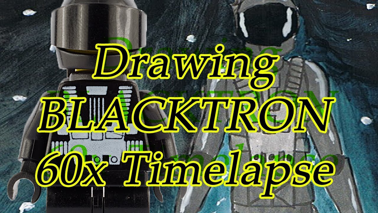 Drawing a Lego Blacktron Astronaut (60x Timelapse) - YouTube