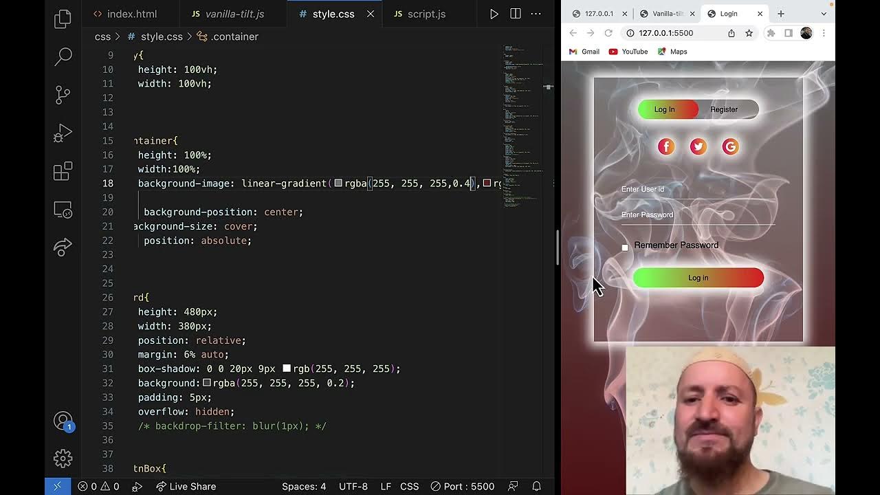 Glassmorphism Login Form using Html & CSS | CSS3 Animated Login ...