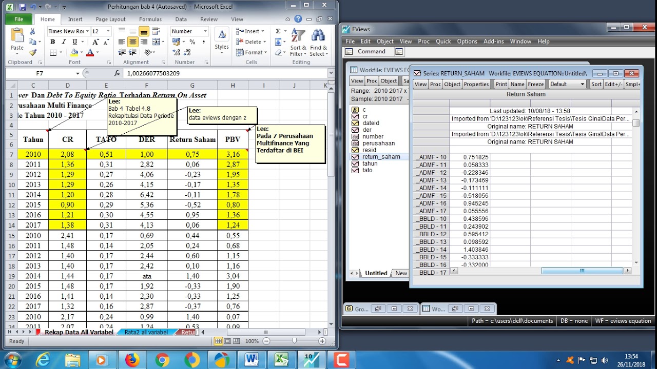 Eviews uji Estimasi Common Effect Model CEM dengan Eviews 10+ - YouTube