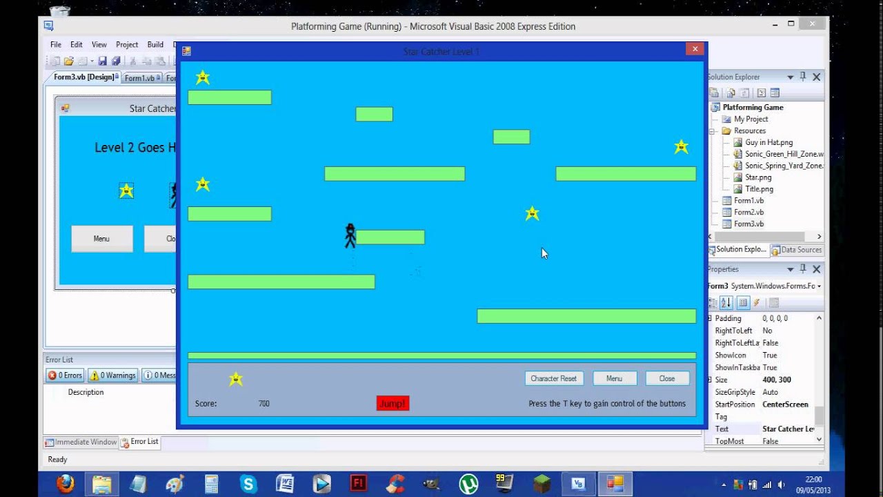 Visual Basic Platformer Project - YouTube