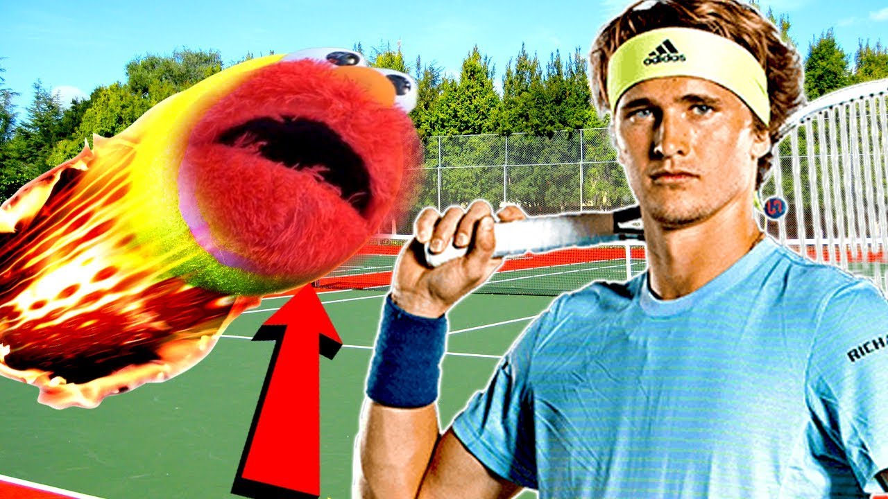 Elmo Vs a Professional Tennis Player!? - YouTube