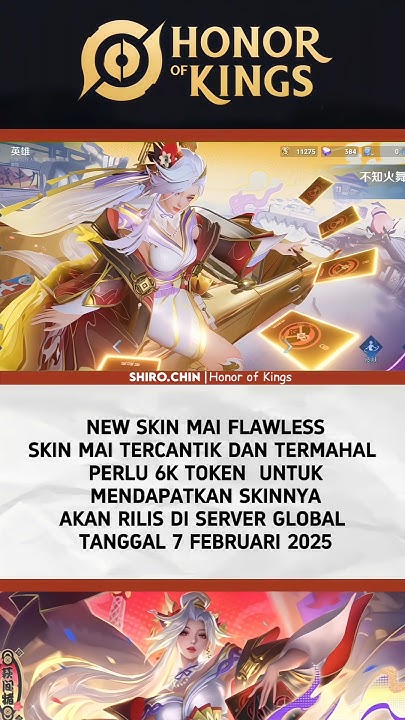 New Skin Mai Flawless - Honor of Kings #hok #honorofkings #hokstudio #hokid #hokglobal # ...