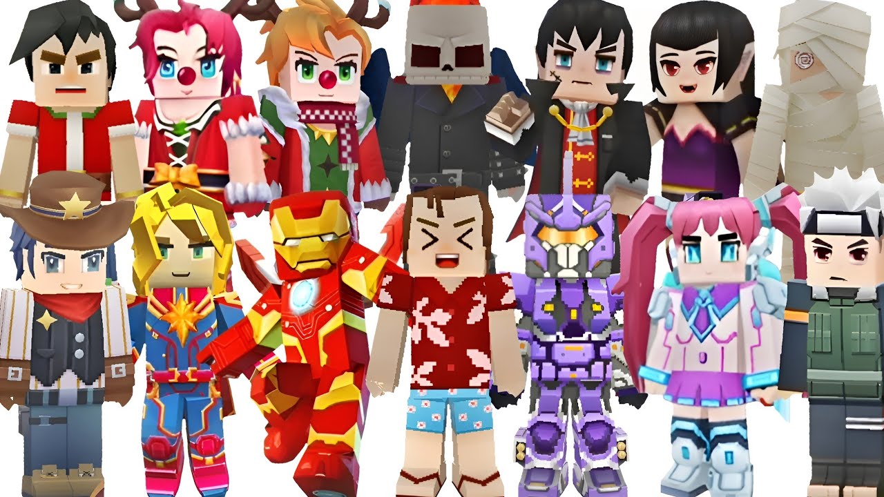 TODAS AS SKINS 2019 DO BLOCKMAN GO!!! - YouTube