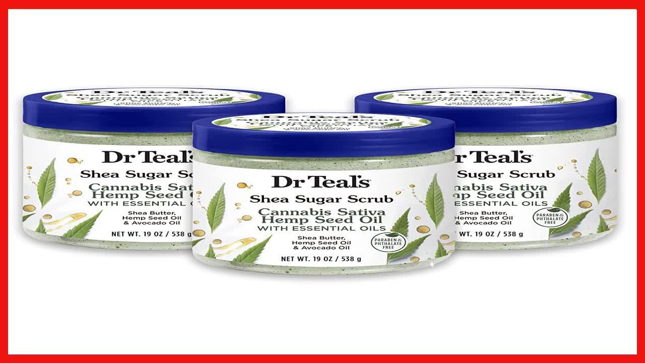Dr Teal's Shea Sugar Body Scrub, Cannabis Sativa Hemp Seed Oil with ...